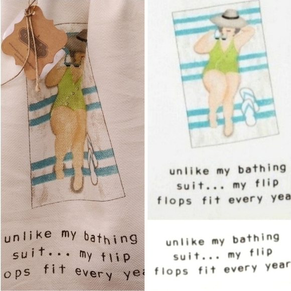 Mudd | Bath | Curvy Girl Hand Towel Unlike My Bathing Suit My Flip ...